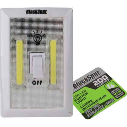 BLACKSPUR 89410 COB 200 Lumen LED Light Switch (4) AAA Batteries | Adam ...