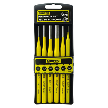 SHOPRO P013605 6PC Pin Punch Set CRV with Plastic Holder | Adam's Tarp ...