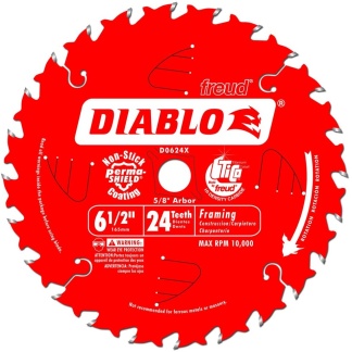 Freud Diablo D0624PX 6-1/2″ 24T Framing / Demolition Blades, 2 Pack ...