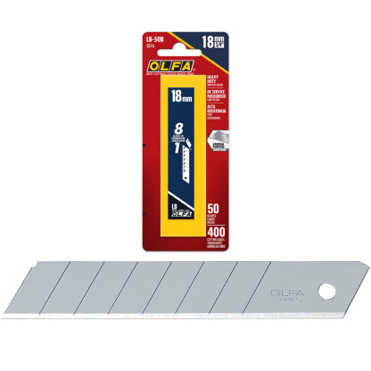 OLFA LB-50B 5016 18mm LB Silver Snap Blade 50 Pack | Adam's Tarp & Tool Ltd