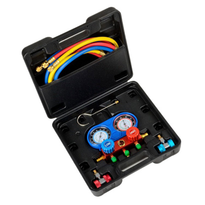 ATE Pro Tools 90809 Common Cool Gas Meter, Auto A/C Manifold 4 Way ...