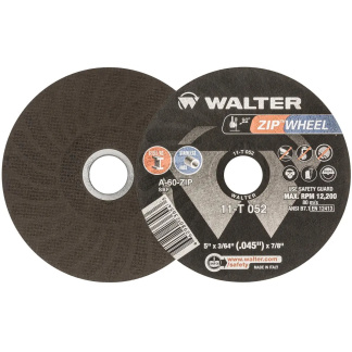 Walter 11-T 052 A-60-ZIP ZIPCUT Discs, 5″ x 3/64″ x 7/8″ Flat Cut-Off ...