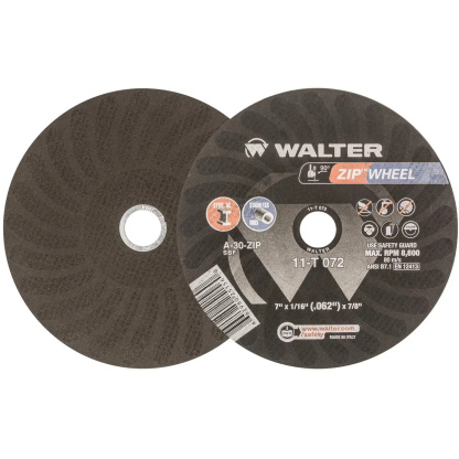 Walter 11-T 072 A-30-ZIP ZIPCUT Discs, 7″ x 1/16″ x 7/8″ Flat Cut-Off ...