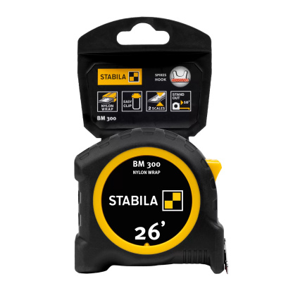 STABILA 30526 Pocket tape BM 300, 26′, imperial scale | Adam's Tarp ...
