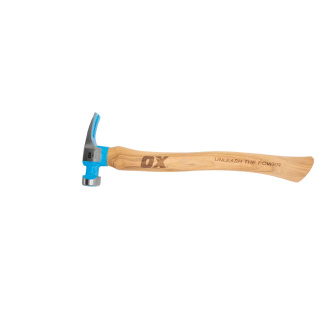 OX Tools OX-P083318 OX Pro Series 18oz Milled Face Framing Hammer /w Curved Genuine Hickory ...