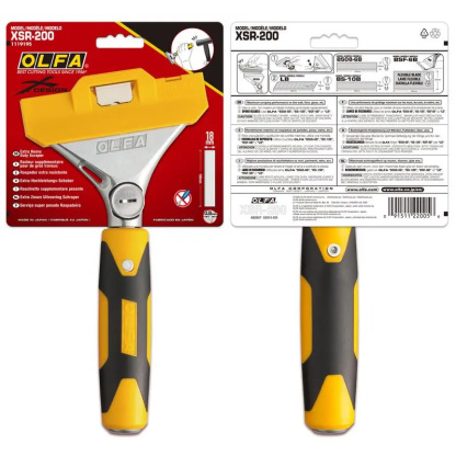 OLFA XSR-200 X-Design Extra Heavy-Duty Scraper with 8-Inch Handle and BS Dual-Edge Scraper Blade ...